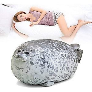ETAOLINE Chubby Blob Seal Pillow Cute Seal Plush Toy Cotton Stuffed Animals (Large)