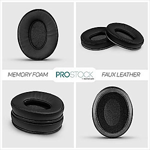BRAINWAVZ ProStock ATH M50X Upgraded Earpads, Improves Comfort & Style Without Changing The Sound - Ear Pad Designed for ATH-M50X M50BTX M20X M30X M40X Headphones, Vegan Leather (Black)