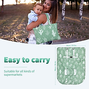 Yoofoss Shopping Cart Cover for Baby, 2-in-1 High Chair Cover with Safety Harness, Multifunctional Cart Covers for Toddler, Universal Fit, Soft Padded Grocery Cart Cover for Baby Boy Girl - Green