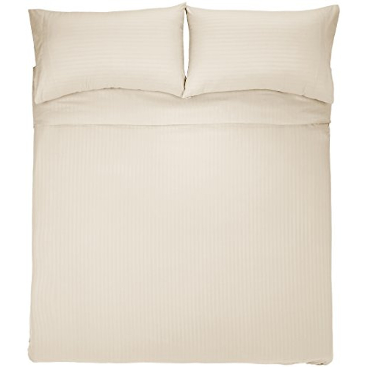 Amazon Basics Deluxe Microfiber 3 Piece Duvet Cover Set with pillow cases, 200x200cm, Beige, Solid