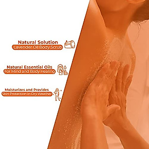 Natural Solution WBM Himalayan Salt Body Scrub with Organic Lavender Oil, Relaxing and Purifying Deep Cleansing – 12.3 oz, 10.6 Oz