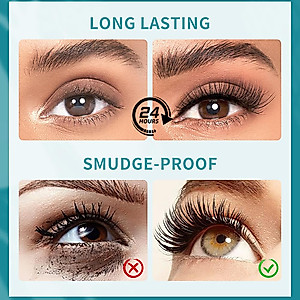 Volume and Length Thrive Black Mascara 4D Volumizing Thick Curling Mascara Waterproof, No Smudging, No Clumping, No Flaking, Thick & Black, Best Mascara for Women 0.28 OZ/ 8g