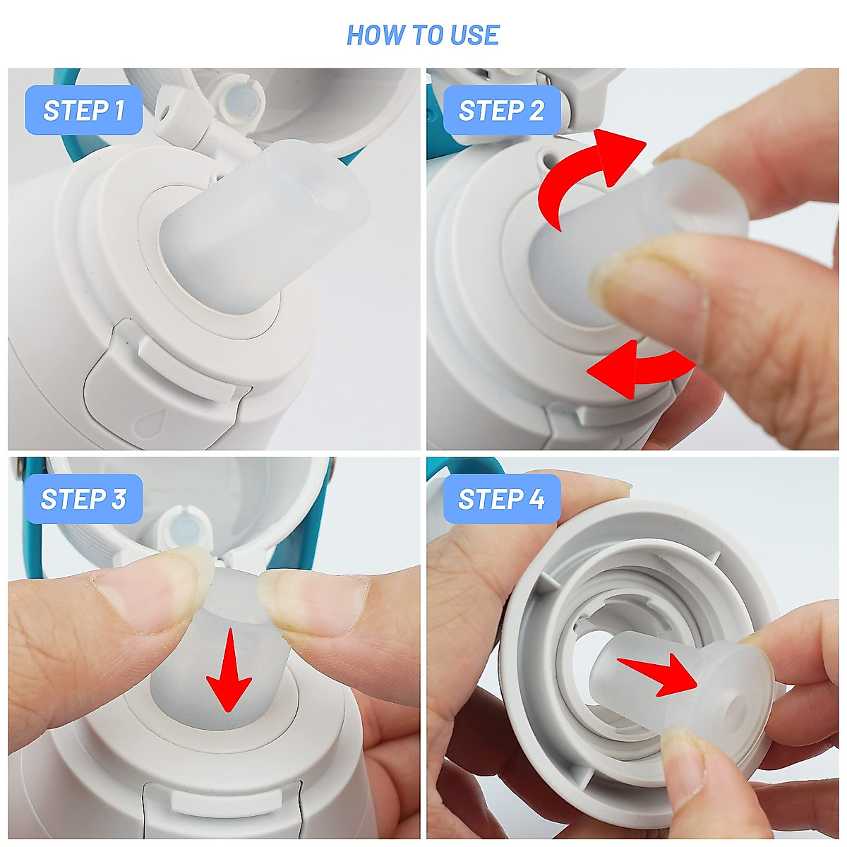 2 Pack Silicone Water Bottle Mouthpiece Replacement Water Valve Filter Water Bottles Replacement for Brita Water Bottle