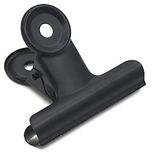 Coideal 12 Pack Large Black Bull Binder Paper Clips, Metal Hinge Clip File Clamps for Crafts, Food Bags, Drawing, Photo at Home Kitchen Office (2 1/2 Inch)