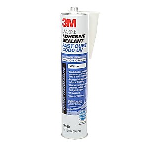 3M Marine Adhesive Sealant 4000 UV, PN06580, White, 295 mL Cartridge, 10 Fl Oz (Pack of 1)