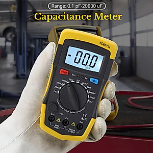 Portable Capacitance Meter,0.1pF - 20000uF Digital Capacitor Tester,with LCD Display and 2 Electroprobe,High Accurate and Low Power Consumption