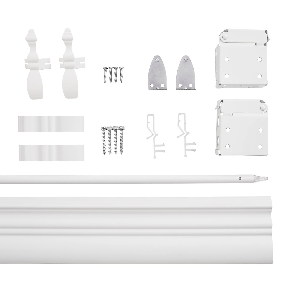 Lotus & Windoware Cordless, 2 Inch Faux Wood Room Darkening Blind, 34" Wide x 60" Long, Embossed, Bright White
