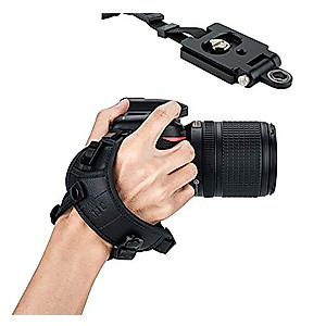 JJC Pro Hand Grip Strap for Mirrorless Camera, W/Arca Type Plate, Camera Hand Strap for Canon EOS R Rp Nikon Z6 Z7 Panasonic S1 S1R Sony A7 A7R A7S II III a6500 a6400 a6300 Fuji X-T3 X-T2 X-T3 X-T2
