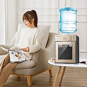SNKOURIN Top Loading Water Cooler Dispenser,Cold and Hot Water Dispenser for 3 to 5 Gallon Bottles,Countertop Water Cooler Dispenser for Home Office Coffee Tea Bar Dorm