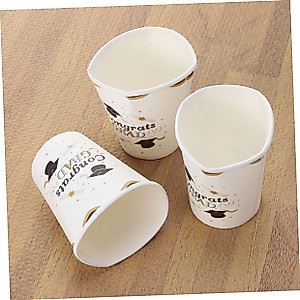 MUSISALY 10pcs Graduation Cups Disposable Cups Beer Paper Mugs Class of 2022 Paper Cups Congrats Grad Cups Beverages Cups Disposable Paper Cups Graduation Season Grace