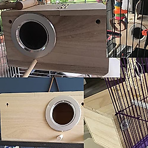 MUYG Parakeet Breeding Box Birds Natural Wooden House Lovebird Nesting Mating Box 7Pcs Bird Supplies for Cockatiel Finch Canary Budgie Aviary (7.67×4.72x4.72 in)