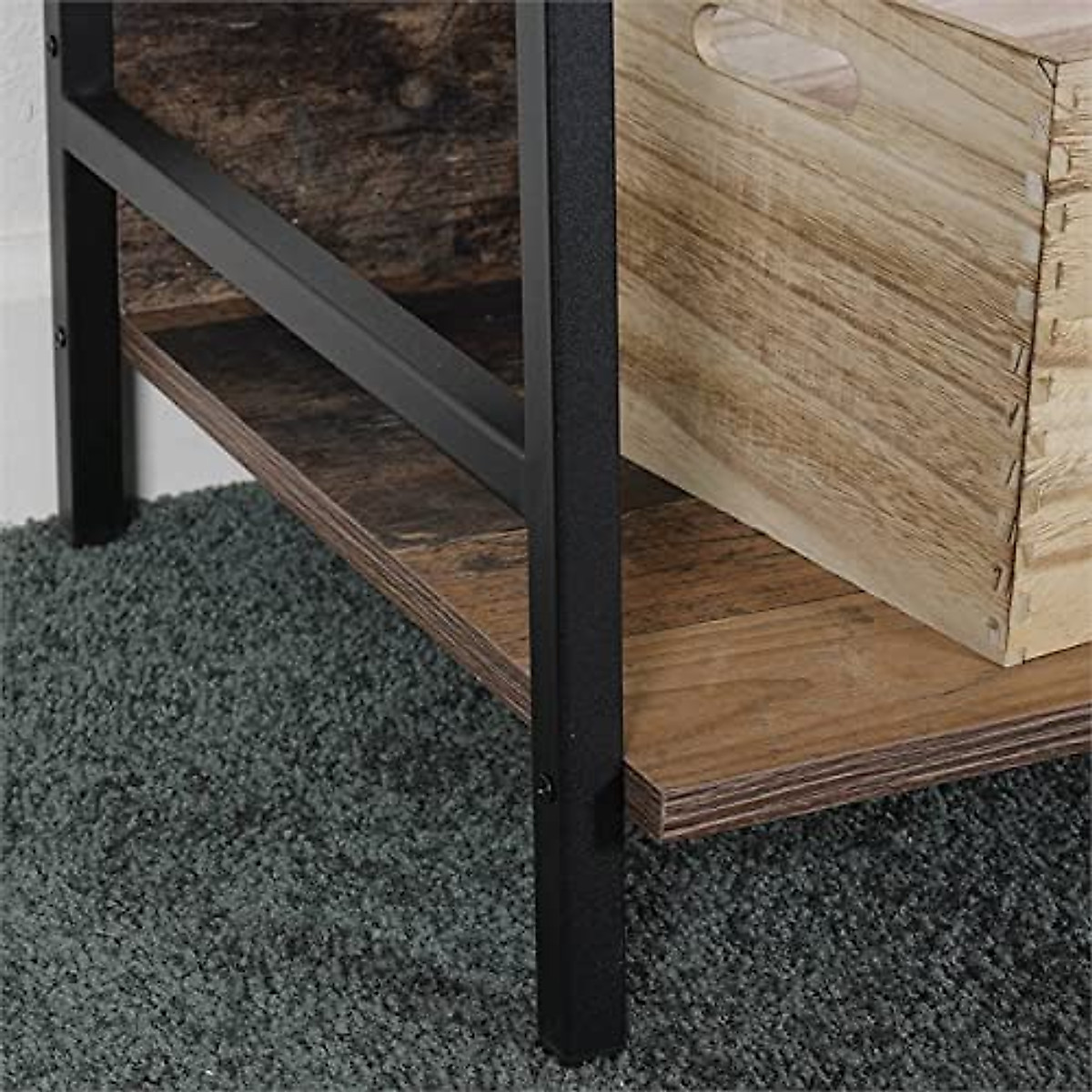 OS Home and Office ladder bookcase, Rustic Planked Knotty Pine