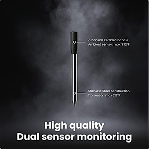 MASTRAD - Meat°it + - 100% Wireless Smart Meat Thermometer with Bluetooth Booster - Oven, BBQ, Grill, Smoker, Kitchen, Rotisserie