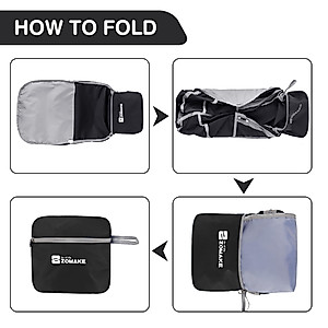 ZOMAKE Packable Hiking Backpack Water Resistant:32L Lightweight Foldable Backpacks - Small Packable Back Pack for Travel Camping Hiking Women Men (Black)