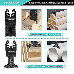 AMZBSAW 110PCS Oscillating Saw Blades Set, Professional Oscillating Tool Blade for Soft Metal Wood Plastics, Quick Release Multi Tool Blades Kits for Oscillating Tool Accessories