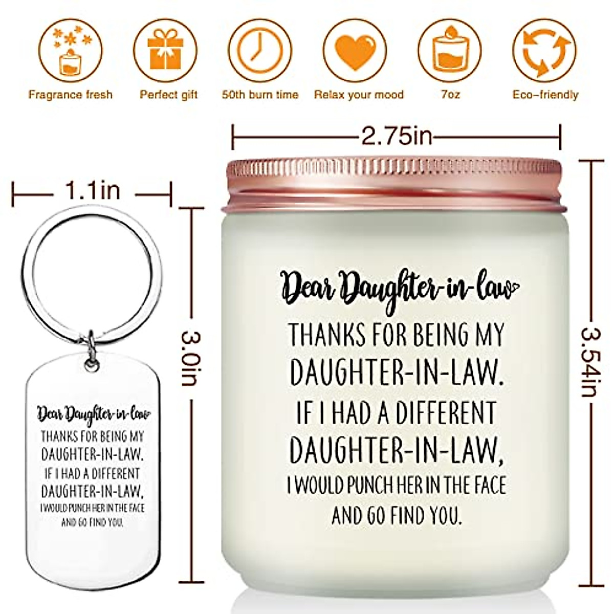 Volufia Daughter in Law Gifts Ideas - Daughter in Law Birthday Gifts for Future Daughter in Law - Wedding Day Mothers Day Christmas Gifts for Daughter in Law - Funny Lavender Scented Candle