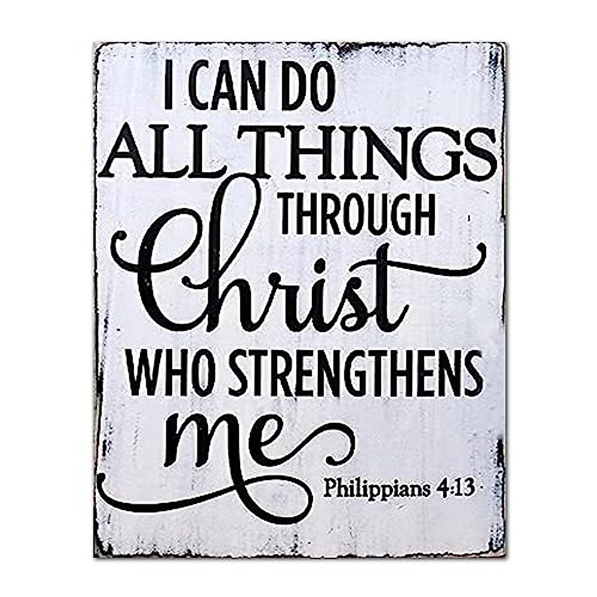 I can do All Things Through Christ who Strengthens me, Religious Wood Sign, Rustic Bible Verse Sign, Philippians 4:13