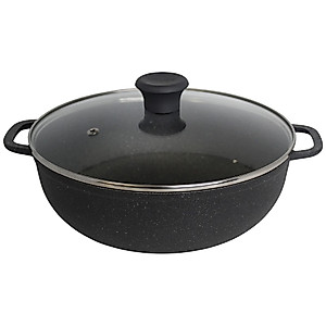 IMUSA 7 Quart Made in Colombia Nonstick Caldero with Glass Lid, Grey