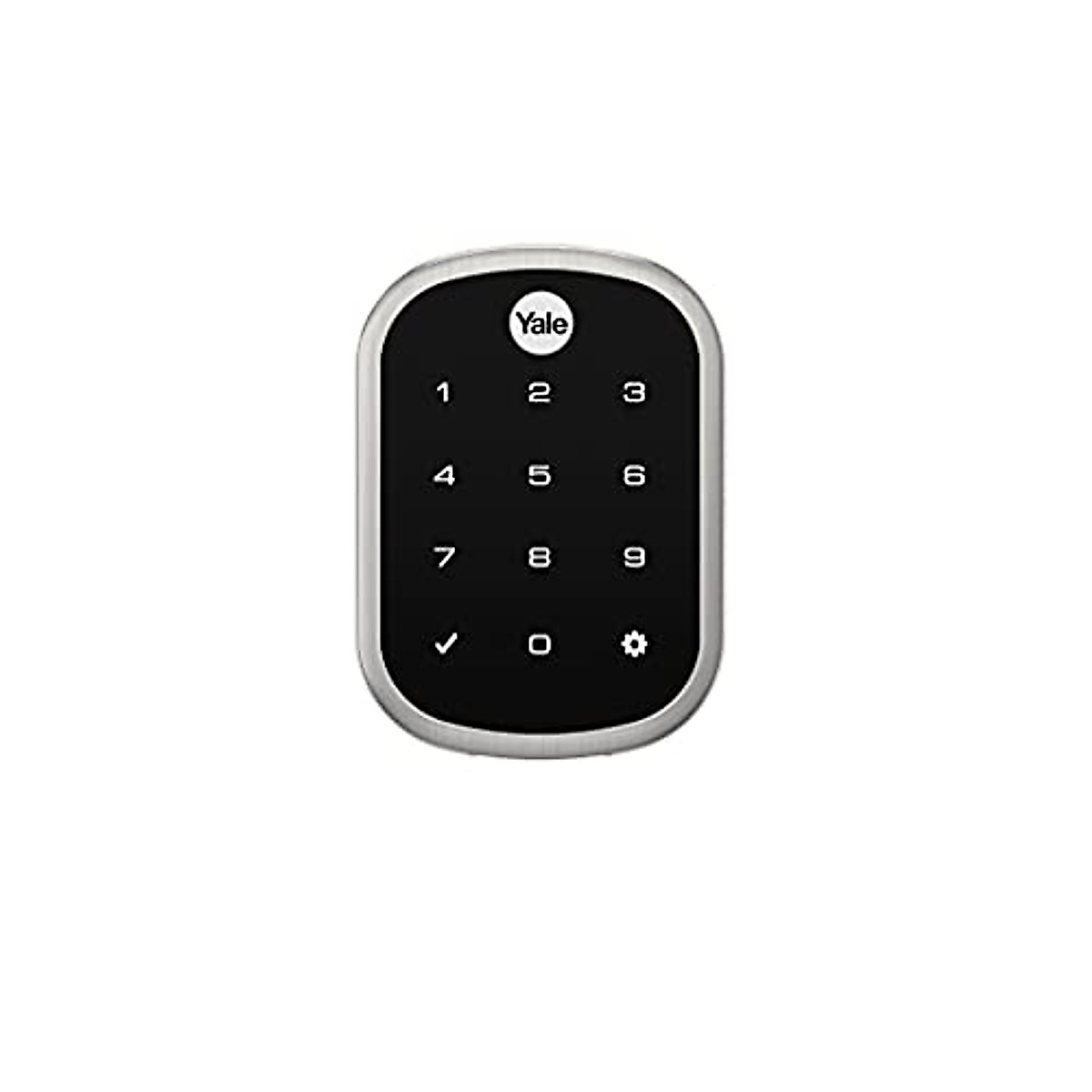 Yale | LiftMaster Smart Lock with Touchscreen Deadbolt- Works with myQ App & Key by Amazon in-Garage Delivery when paired with Smart Garage Hub (sold separately), Satin Nickel