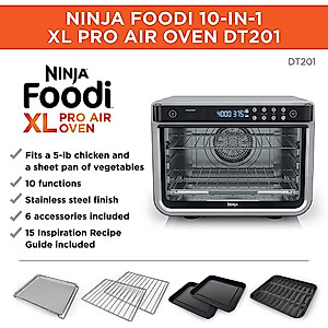 Ninja DT201 Foodi 10-in-1 XL Pro Air Fry (Renewed) Bundle with 3 YR CPS Enhanced Protection Pack