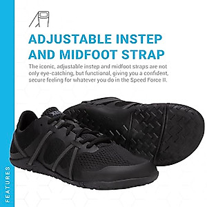 Xero Shoes Barefoot Shoes for Men | Speed Force Men’s Barefoot Running Shoes | Zero Drop, Wide Toe Box, Ultra Lightweight, Minimalist | Black, Size 14
