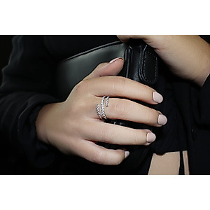 Belantina 1/2 Carat Diamond Spiral Wrap Ring for Women in 14k White Gold (H-I, I1-I2, cttw) Size 7