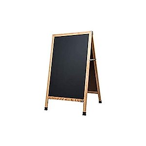 BannerBuzz Wood A-Frame Chalkboard Sign, Standing Sidewalk Sandwich Board Sign, Double Sided Erasable Message Board for Indoor Outdoor Events, Restaurants, Weddings, Baby Showers & More - 2' X 3'