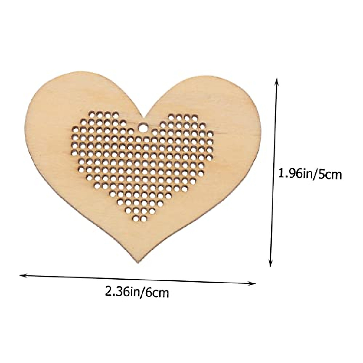 SEWOART 5pcs Cross Stitch Wood Pieces Heart Pendant Embroidery Kit Handmade Wooden Craft Shapes Cross- Wood Slice Wooden Hanging Hearts DIY Handmade Cross-Stitch Wooden Chip Ornament