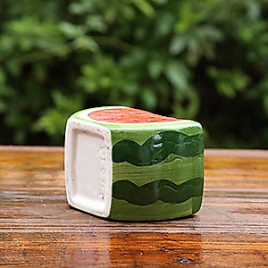 WAIT FLY Set of 3 Cute Watermelon Shape Ceramics Planters Gardening Pots Decoration for Cactus Succulent Flower Decoration for Home Garden