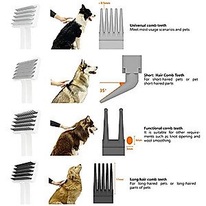Paws Pamper 4 in 1 Grooming Comb for Dogs & Cats, Self-Cleaning, Multi-Use Brush