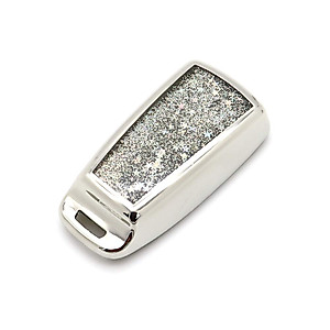 Senauto Quicksand Key Shell Key Fob Cover Case Keychain Compatible with Audi A3 A4 A6 TT Q5 Q7 S5 SQ5 R8 (Silver)