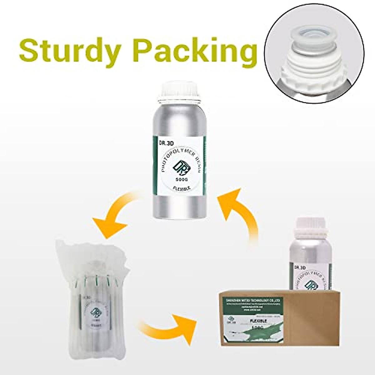 DR.3D 3D Printer Resin Flexible Reisn TPU-Like Resin (Clear)