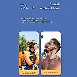 MUDUH Bone Conduction Headsets Bluetooth 5.0 Wireless Earphone, Noise Cancelling, Built in Microphone, IPX5 Waterproof, Ergonomic Sports Headphones for Running Cycling Yoga Hiking