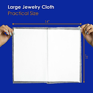 Peaknip Extra-Large Polishing Cleaning Cloth Pure Cotton Made in USA for Gold, Silver, and Platinum Jewelry, Eco Friendly Large Cleaner Cloth 11 x 14 in. Keeps Jewelry Clean and Shiny