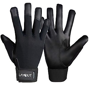 Layout Ultimate Frisbee Gloves - Ultimate Grip and Friction to Enhance Your Game! Perfect for Ultimate, DG and All Disc Sports! (Black, Small)