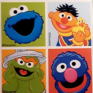 USPS 2019 Sesame Street Sheet of 16 Forever Stamps with Set of 4 Stickers Bundle (2 Items)