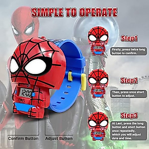 Joyday Superhero Kids Watch, Kids Digital Watch for Boys Girls, Easy Read Cute Cartoon Wrist Watches Toy, Gift for Holiday, Birthday, Christmas