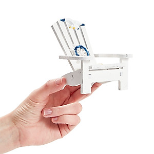 Juvale Set of 4 Mini Beach Chair for Bathroom, Nautical Home Decor, Ocean Decorations (4 in)