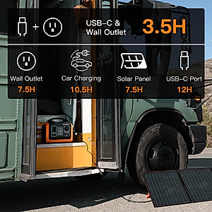 OUPES 600W Portable Power Station, Solar Generator with 100W Solar Panel, 595Wh(186000mAh) LiFePO4 Power Station for Outdoors Home Use RV Camping