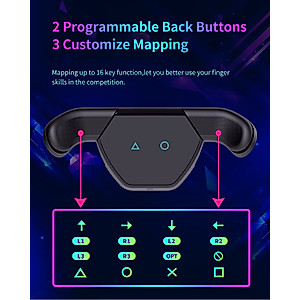 AOJAKI Paddles for PS4 Controller, Back Button Attachment with LED Display, Memory Function, Audio Jack, Customizable Settings