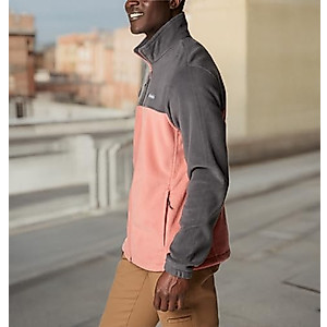 Columbia Men's Steens Mountain Full Zip 2.0, Shark/Dark Coral, Large