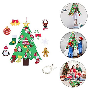 TOYANDONA Felt Christmas Tree Toddler Gift Kids Suit Blush Decor Childrens Nativity Set for Kids Felt Xmas Tree Ornament Xmas Party Favor Xmas Decorations Christmas Wall Hanging Without 3d