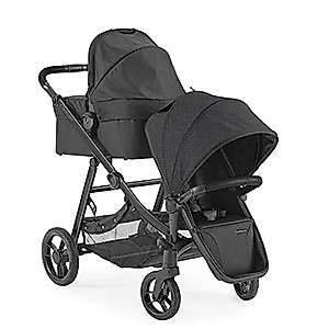 Contours Legacy Convertible Stroller, Single-to-Double Design, Reversible Seats, UPF 50 Sun Canopy, Height Adjustable Handle, 5-Point Safety Harness, Plenty of Storage - Carbon Grey
