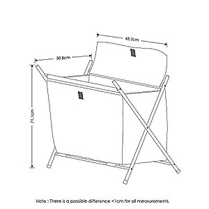 Furinno Wayar Foldable Laundry Basket, Chrome