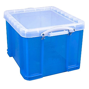 Really Useful Box 35B L Storage Box With Lid 35 Litres, Blue