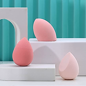 Makeup Sponge 3pcs Makeup Sponges for Foundation Blending Sponges for Makeup Sponge Beauty Blender Sponge Pink Latex Free and Vegan Make up Sponges for Face with a Storage Case (3, Pink)