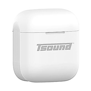 T-Sound Wireless Elite Noise Cancelling Earbuds, 5.5H Listening Time, Bluetooth 5.0 Touch Control Headset, White (TS02311)