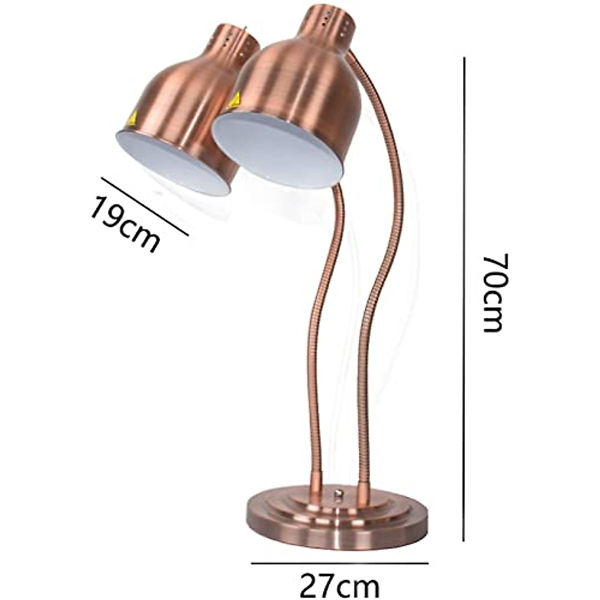 Food Heating Warmer Lamp Food Heating Lamp Desktop, Restaurant Kitchen Buffet Warmer Table (Color : Red Copper, Size : Double Head)