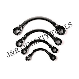 VCT 4pc SAE Ratcheting Double End Half Moon Reversible Wrench Set 3/8" - 7/8"