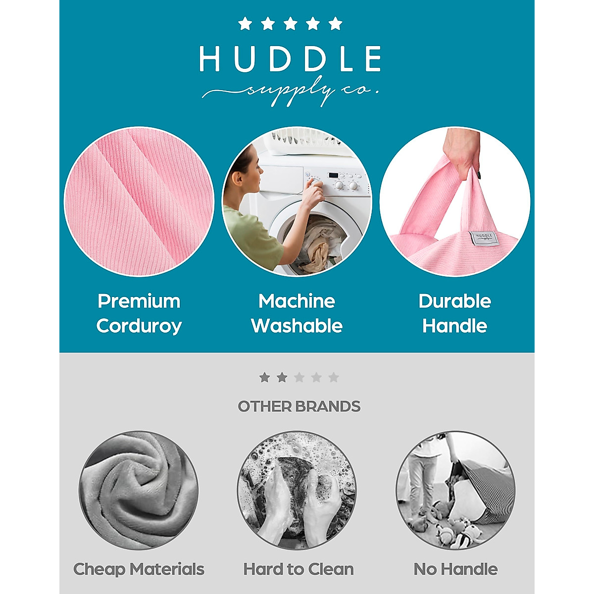 Stuffed Animal Bean Bag Storage (No Filler) - Machine Washable Kids Bean Bag Chair - Extra Large Pink Bean Bag Chair Cover Stuff Toys & Soft Items - Stuffed Animal Holder for Girls -Pink Corduroy